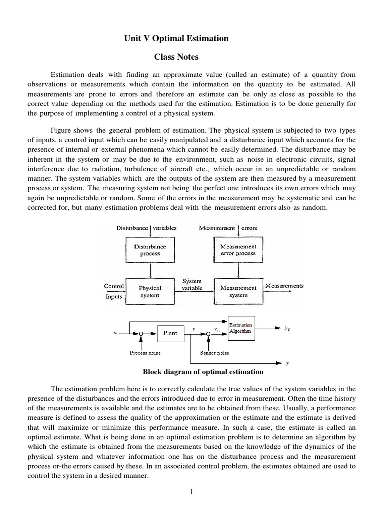 Optimal Estimation | PDF | Estimation | Kalman Filter