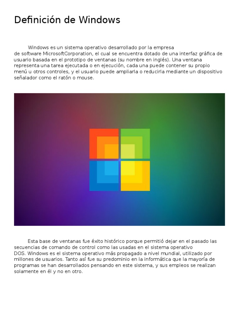Definición de WINDOWS | PDF | Informática | Tecnología