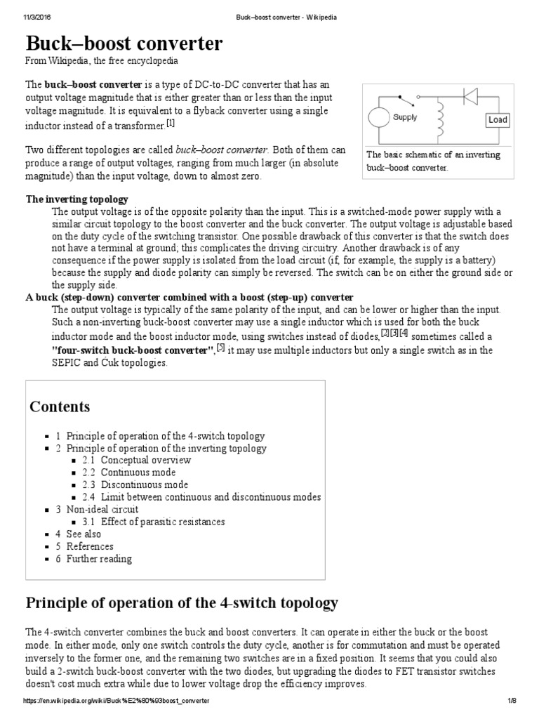 Buck-Boost Converter - Wikipedia | PDF | Power Electronics | Voltage