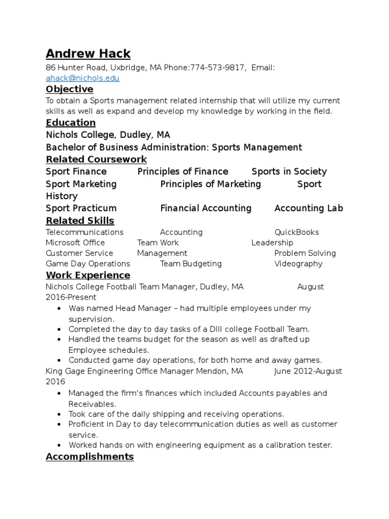Andrews Resume | PDF