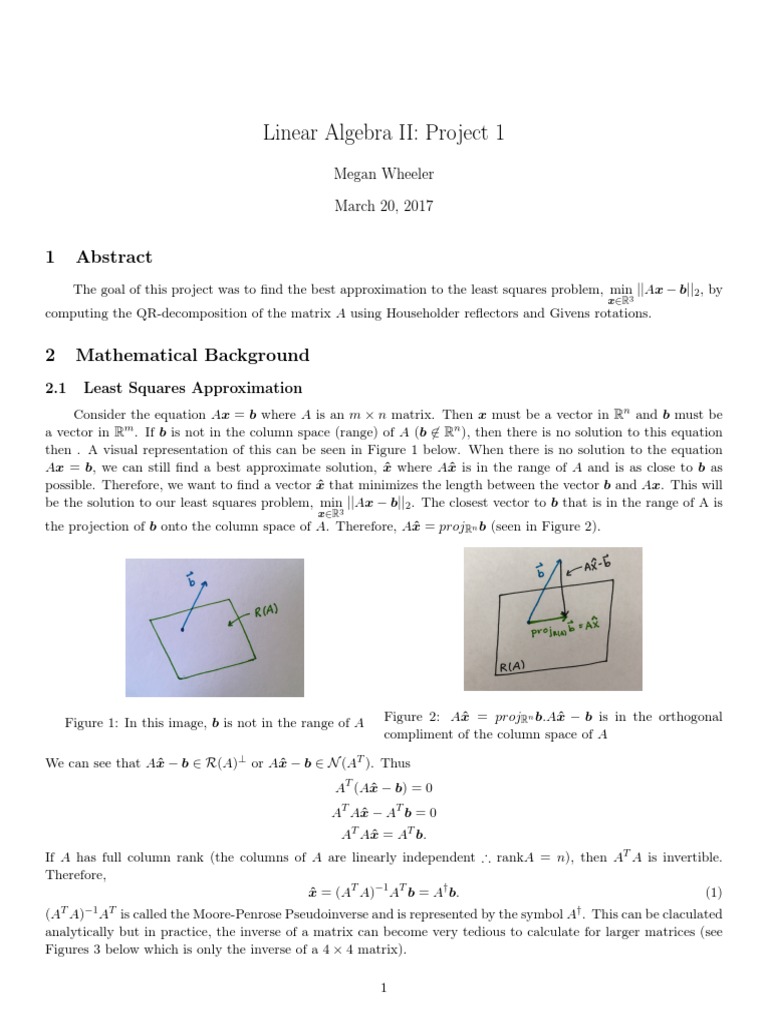 Linear Project 1 | PDF | Matrix (Mathematics) | Functional Analysis