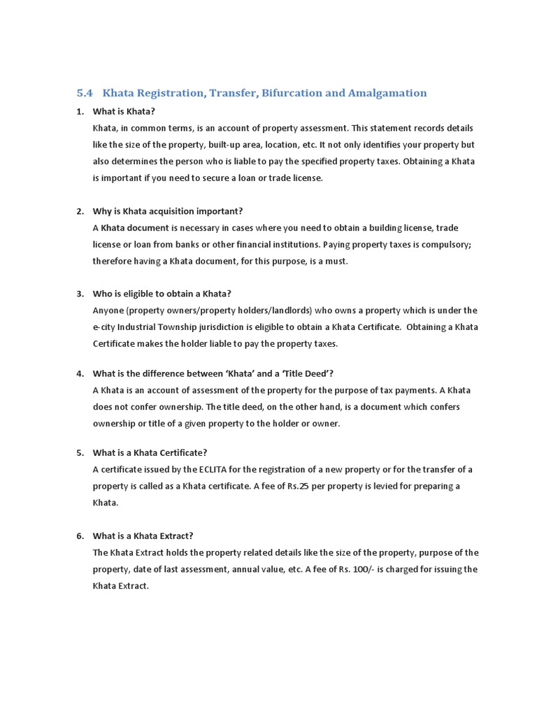 Khata Registration | PDF | Deed | Notary Public