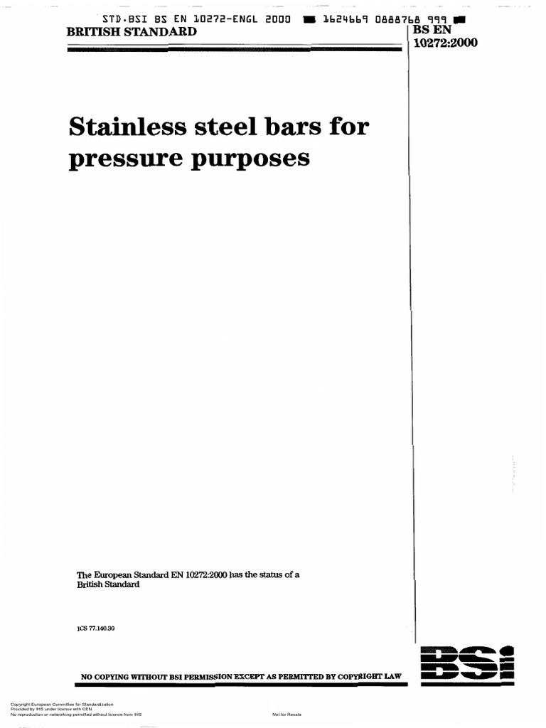 En10272 PDF | PDF | Steel | Chemical Product Engineering
