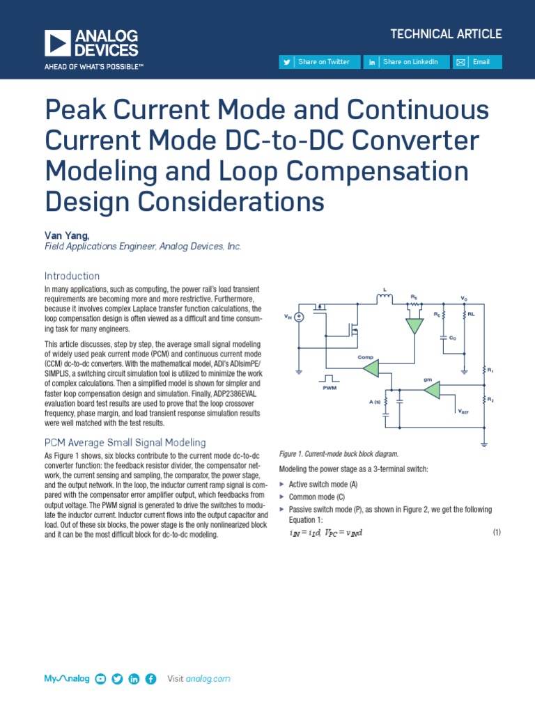 Peak Current Mode and Continuous Current Mode DC To DC Converter ...