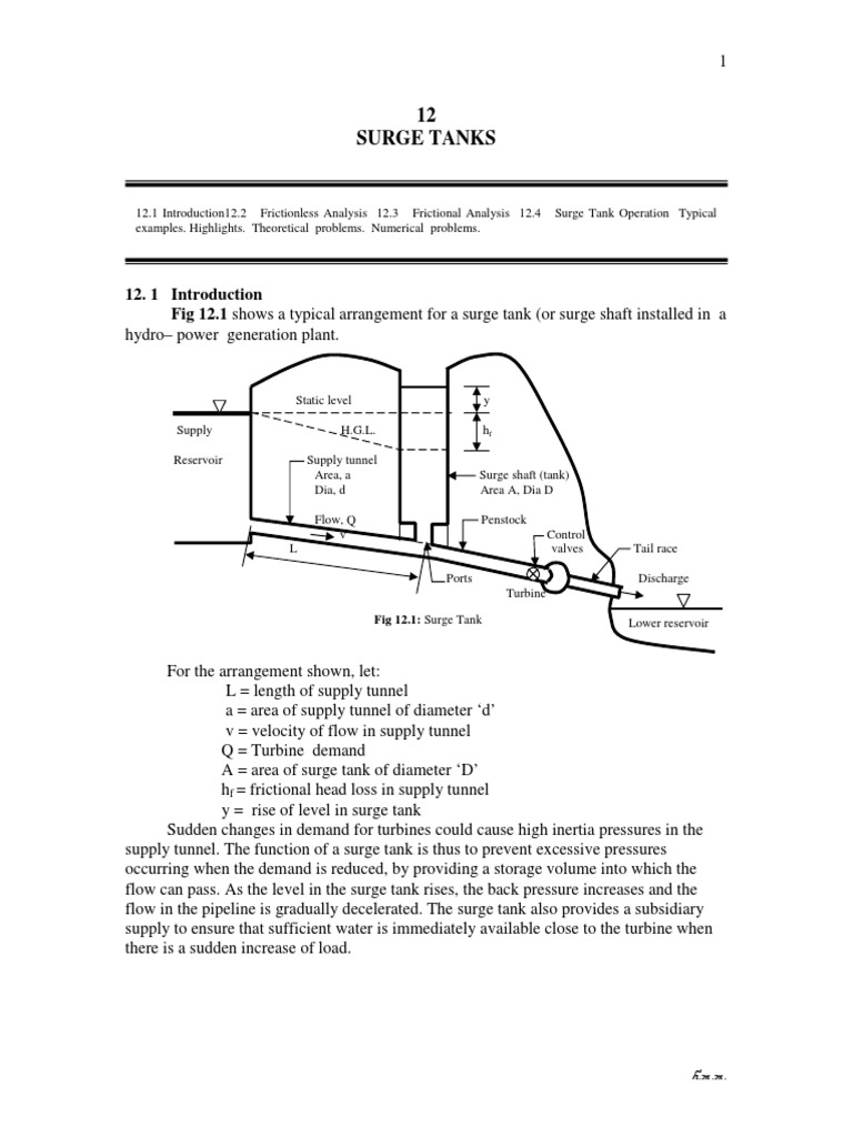 14.surge Tanks Jan 2015 PDF | Download Free PDF | Fluid Dynamics | Friction