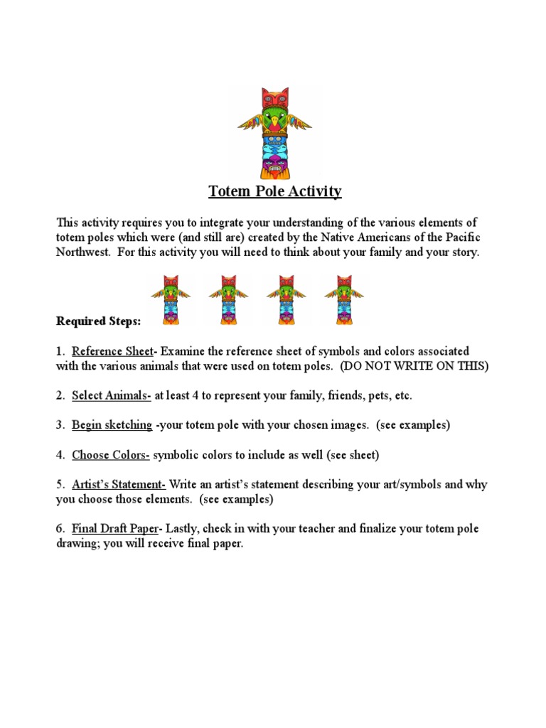 Totem Pole Activity | PDF
