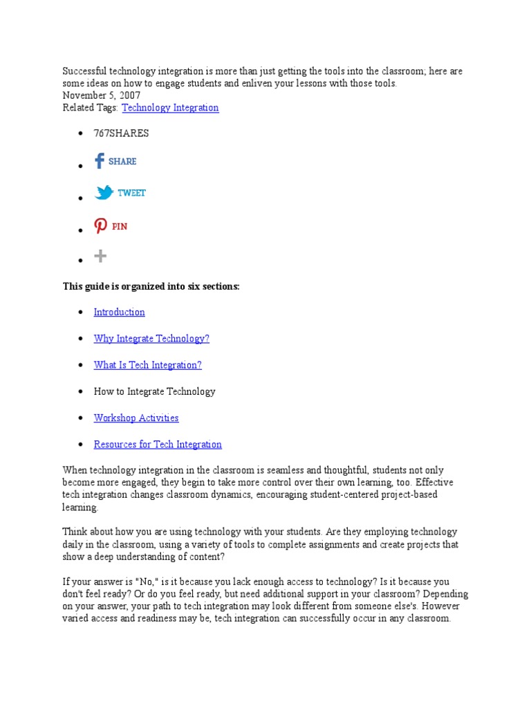 Successful Technology Integration Is More Than Just Getting The Tools ...