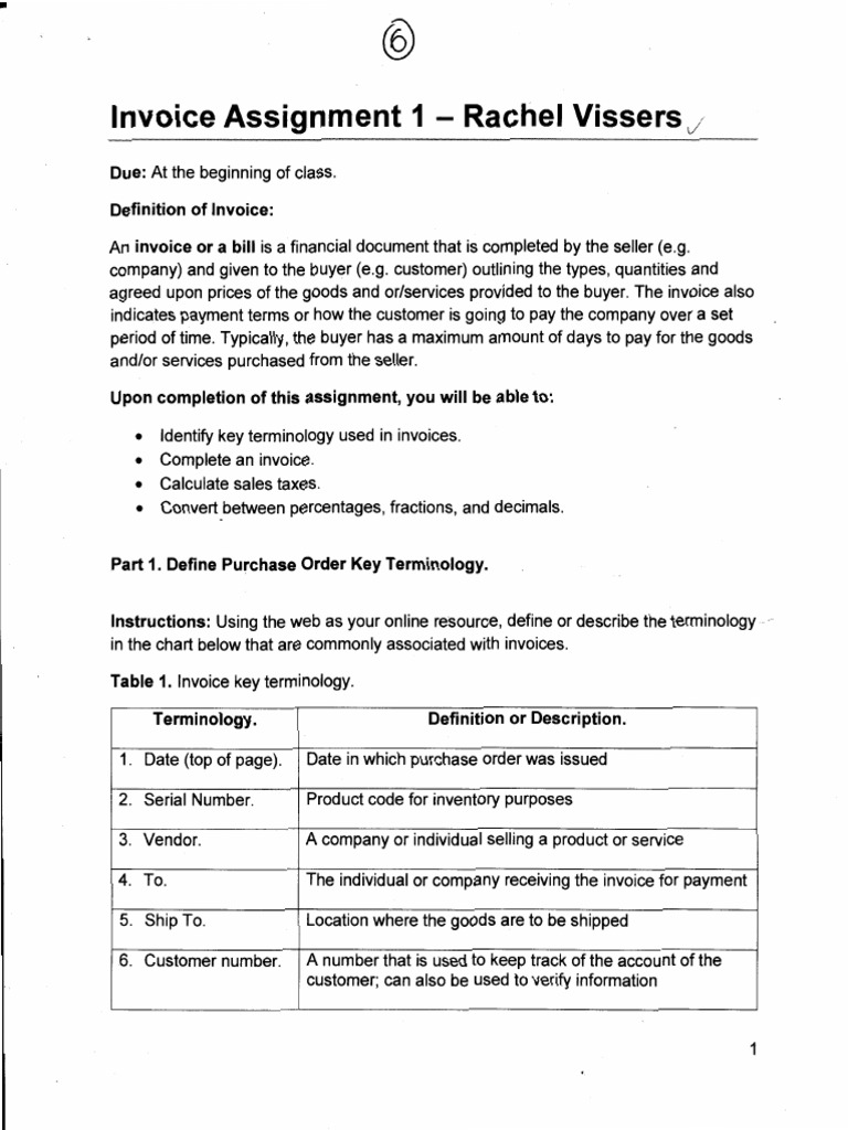 invoice assignment 1 | Invoice | Marketing | Free 30-day Trial | Scribd