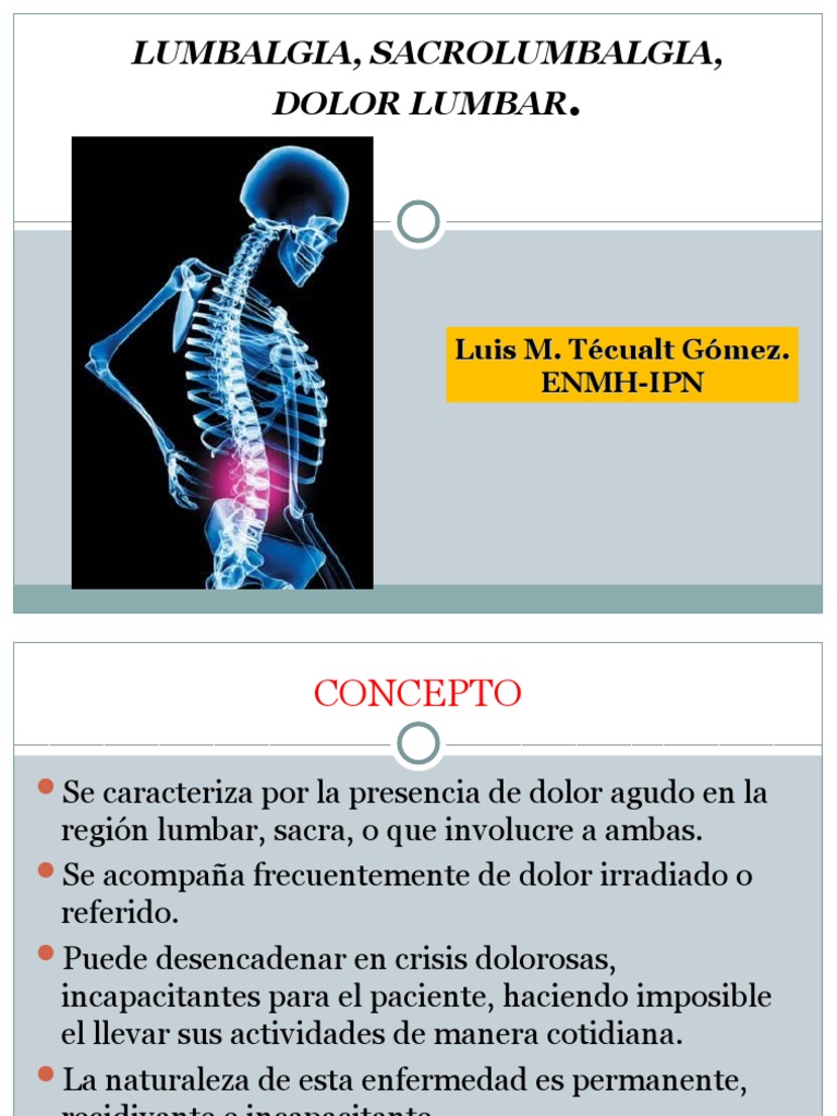 Tratamiento y diagnóstico de sacrolumbalgia | PDF | Dolor lumbar ...