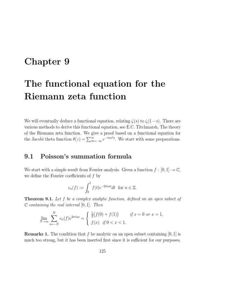 Riemann Zeta Functional Equation Chapter | PDF | Series (Mathematics) | Mathematical Relations