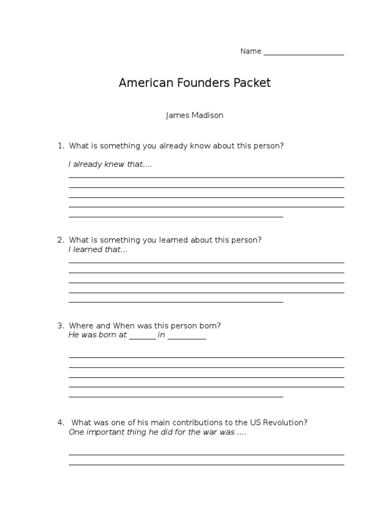 If Lesson1 Founderspacket | PDF | American Political Philosophy ...