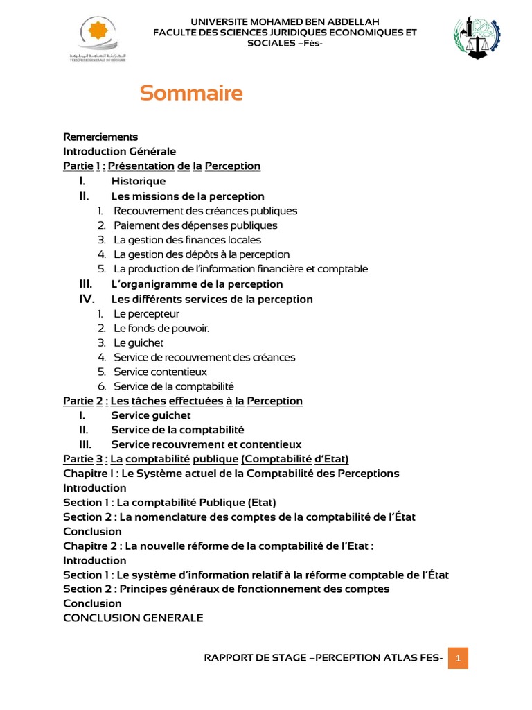 Rapport de Stage PDF | PDF | Trésor | Comptabilité