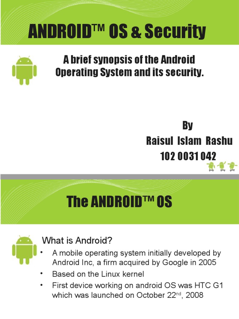 Presentation-On-Android Os Security Rashu-2 | PDF | Android (Operating ...