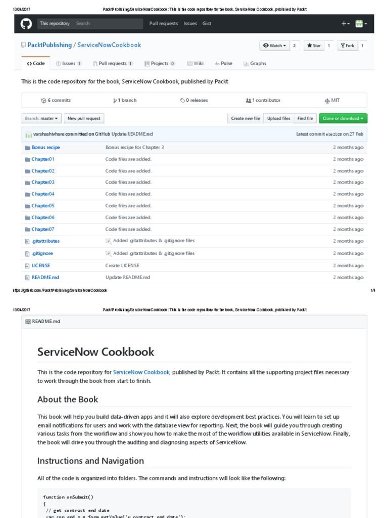 PacktPublishing - ServiceNowCookbook - This Is The Code Repository For The Book, ServiceNow ...