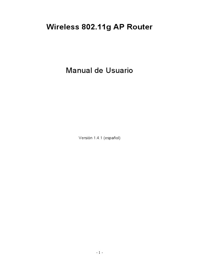 Manual Del Usuario Router PDF | PDF | Dirección IP | Enrutador ...