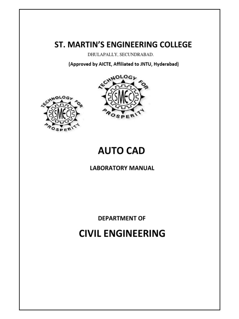 AutoCAD Laboratory Manual for Civil Engineering | PDF | Computer Aided ...