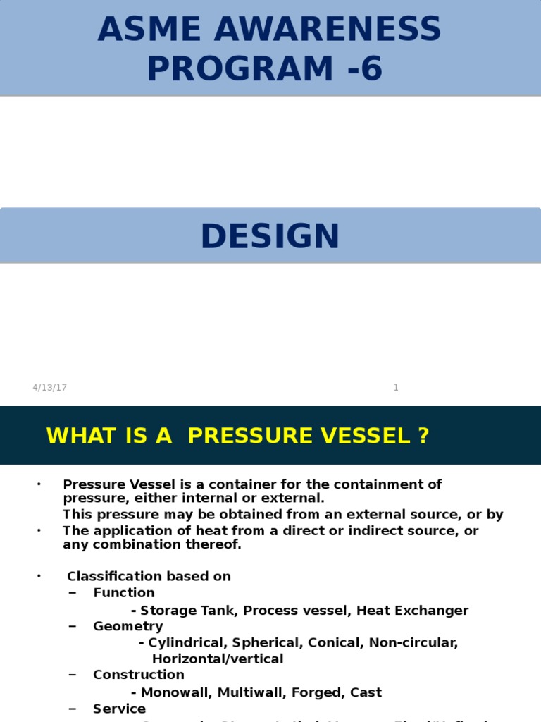 Asme Awareness Program - Design | PDF | Structural Steel | Steel
