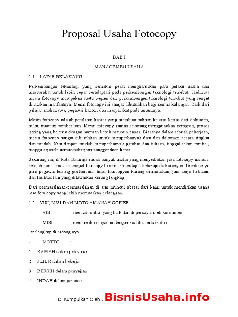 Proposal Usaha Foto | PDF