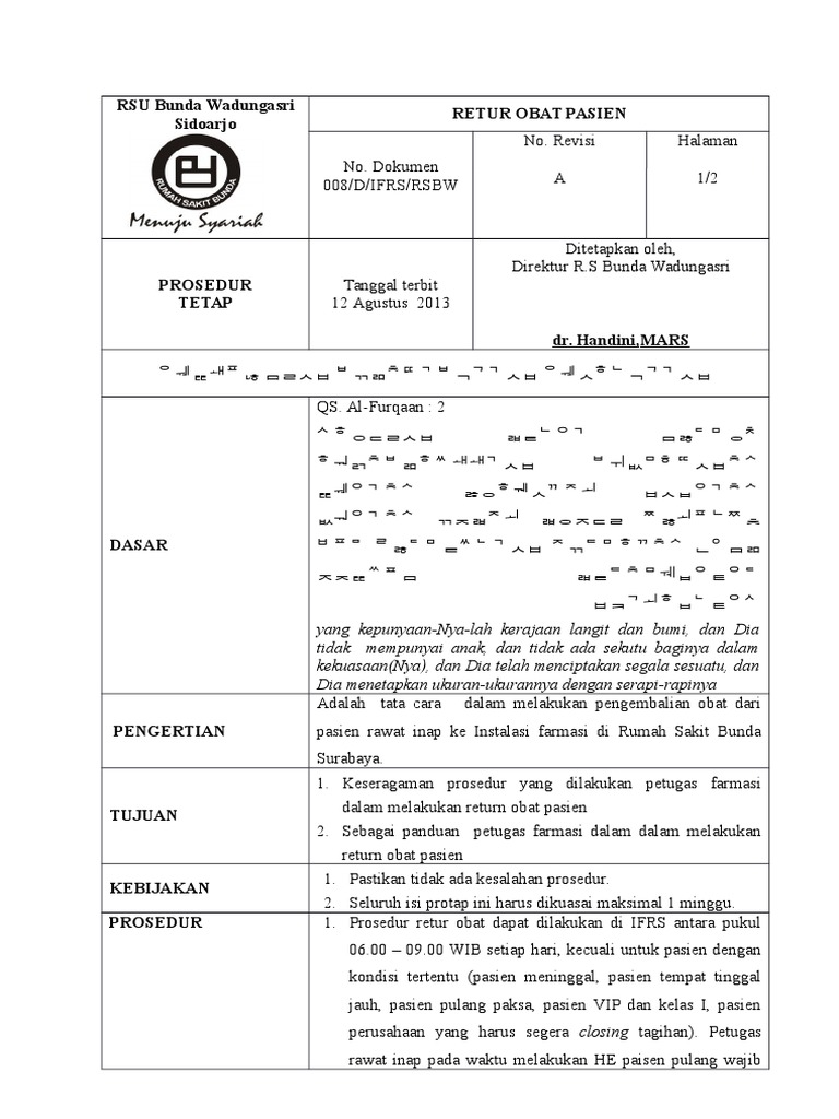 8.return Obat Pasien | PDF