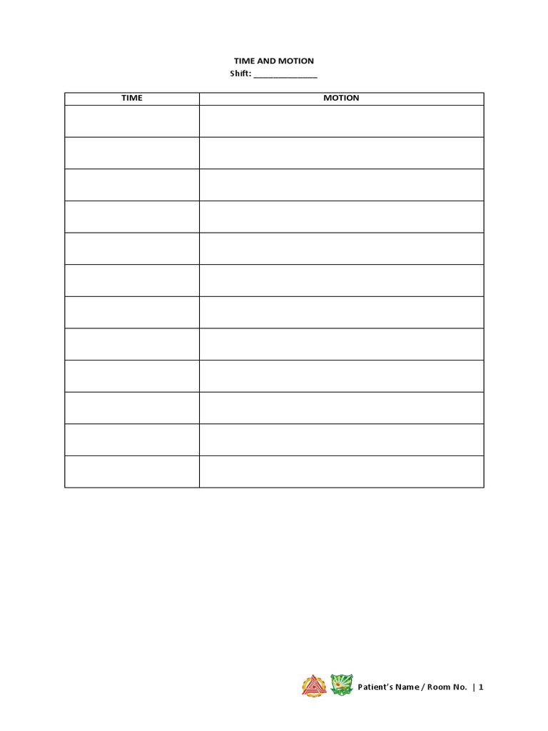 Time and Motion Analysis Template | PDF