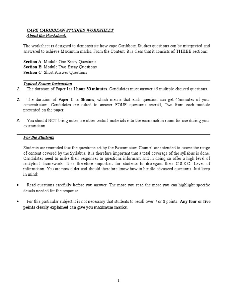 CAPE CS Questions & Answers | PDF | Coral Reef | Tourism