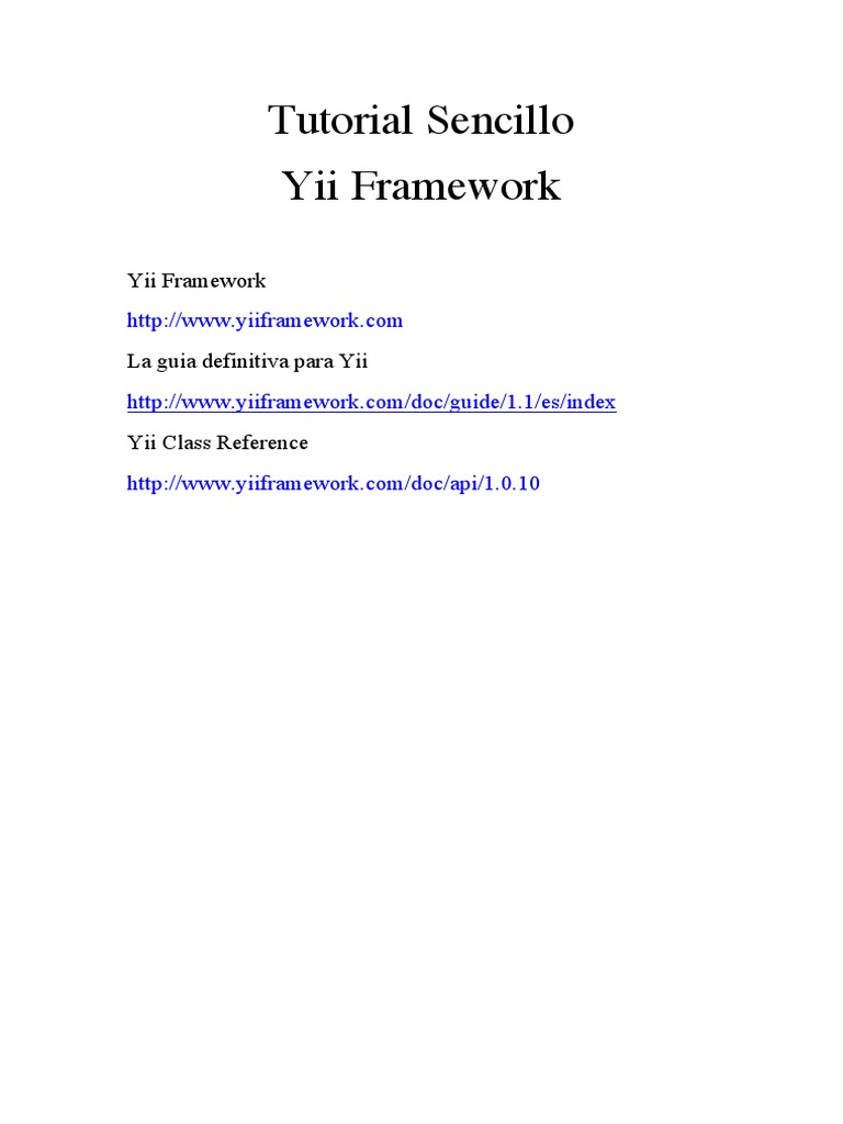 Tutorial Sencillo Yii Framework | PDF | Marco de software | Red mundial