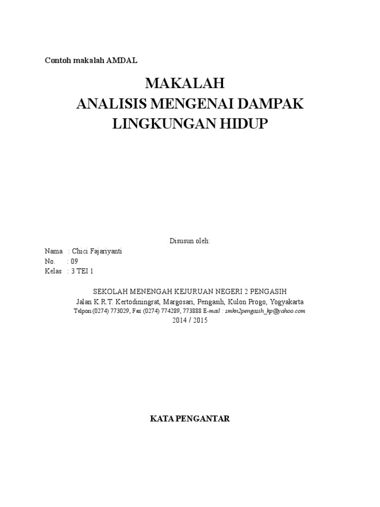 Contoh Makalah AMDAL | PDF