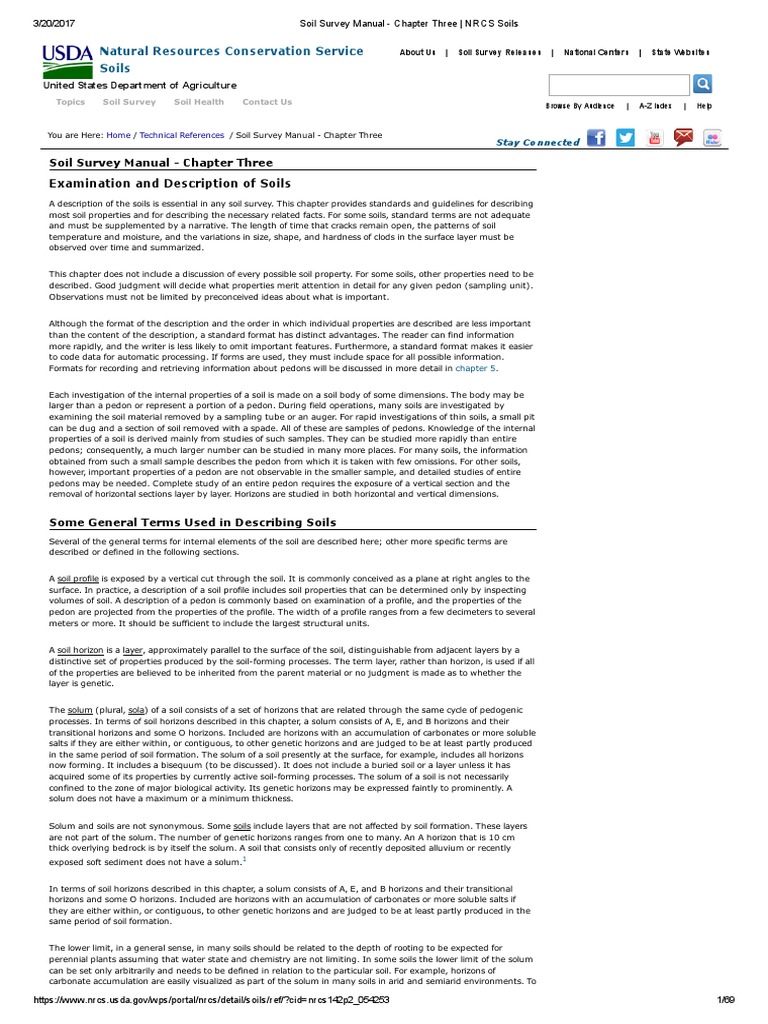 Soil Survey Manual - Chapter Three _ NRCS Soils | Rock (Geology ...