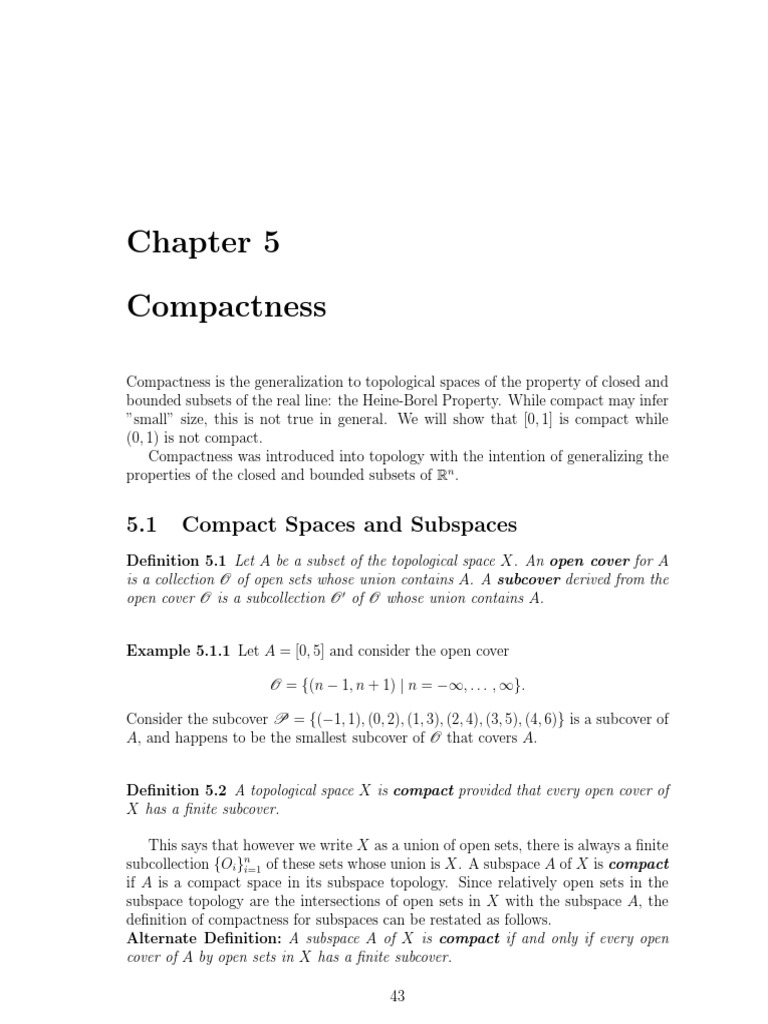 Compactness Pdf Compact Space Continuous Function