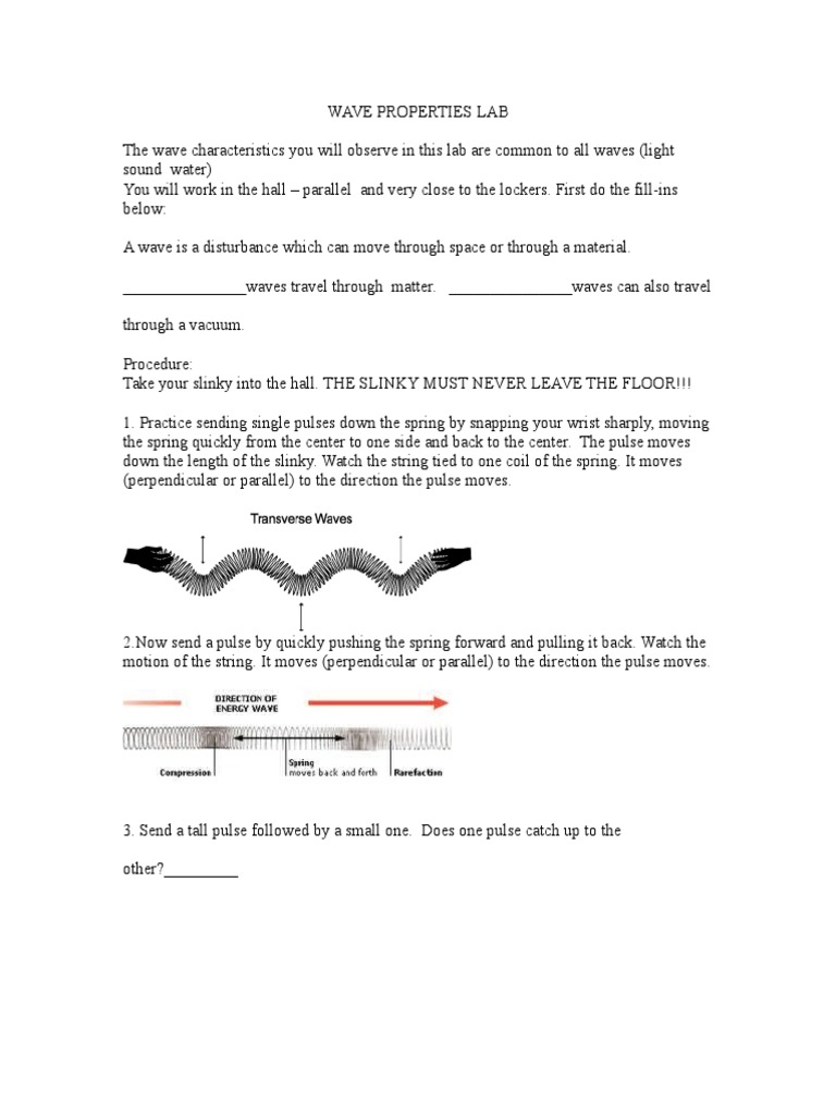 LAB WAVES Slinky | PDF | Experimental Physics | Waves