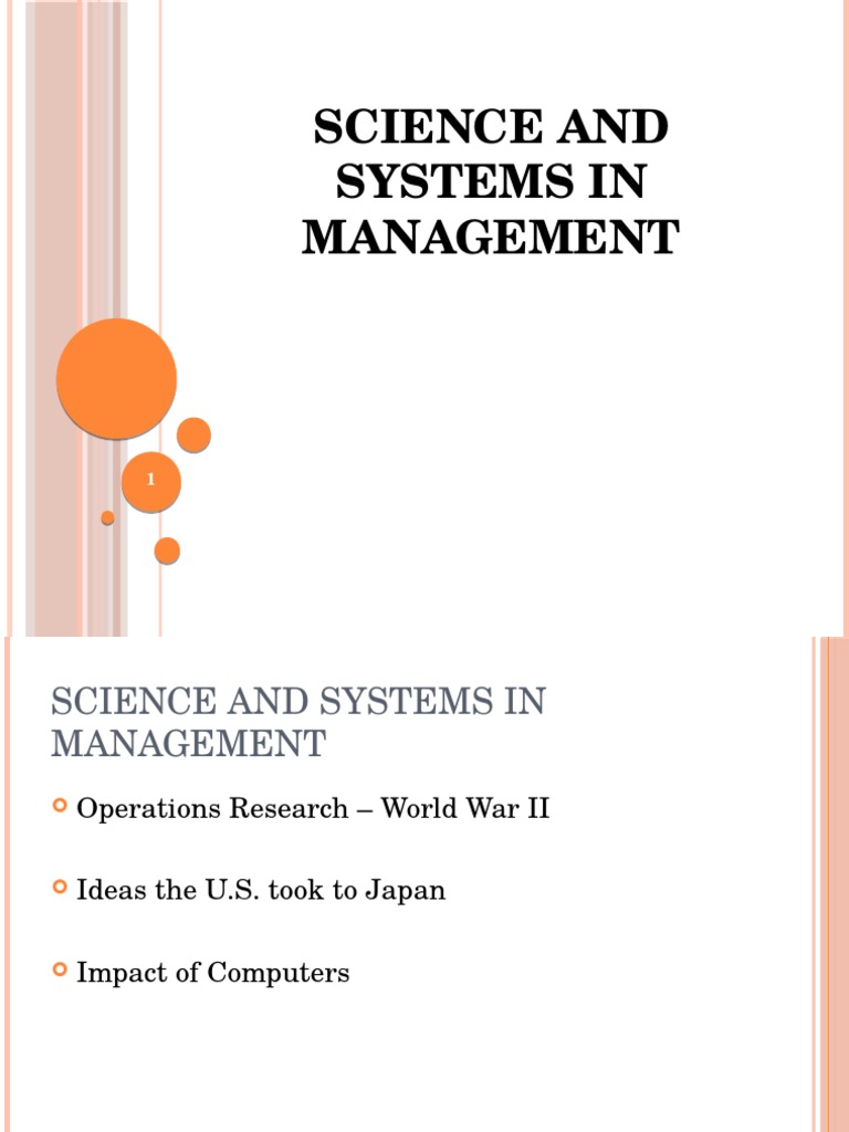Science and Systems in Management Chap 21 Presentation | PDF ...