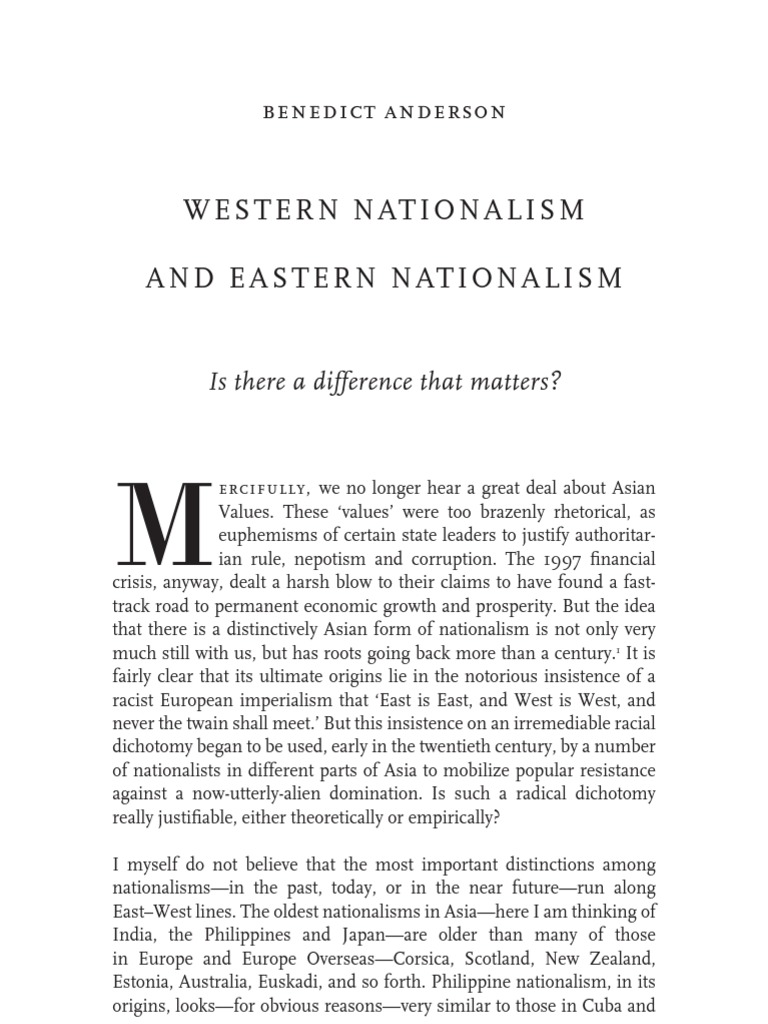 Eastern vs. Western Nationalism | PDF | Nationalism | Languages