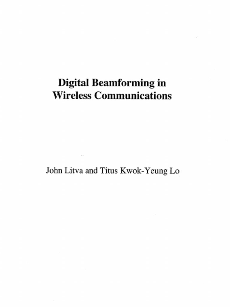Digital Beamforming in Wireless Communications PDF | PDF