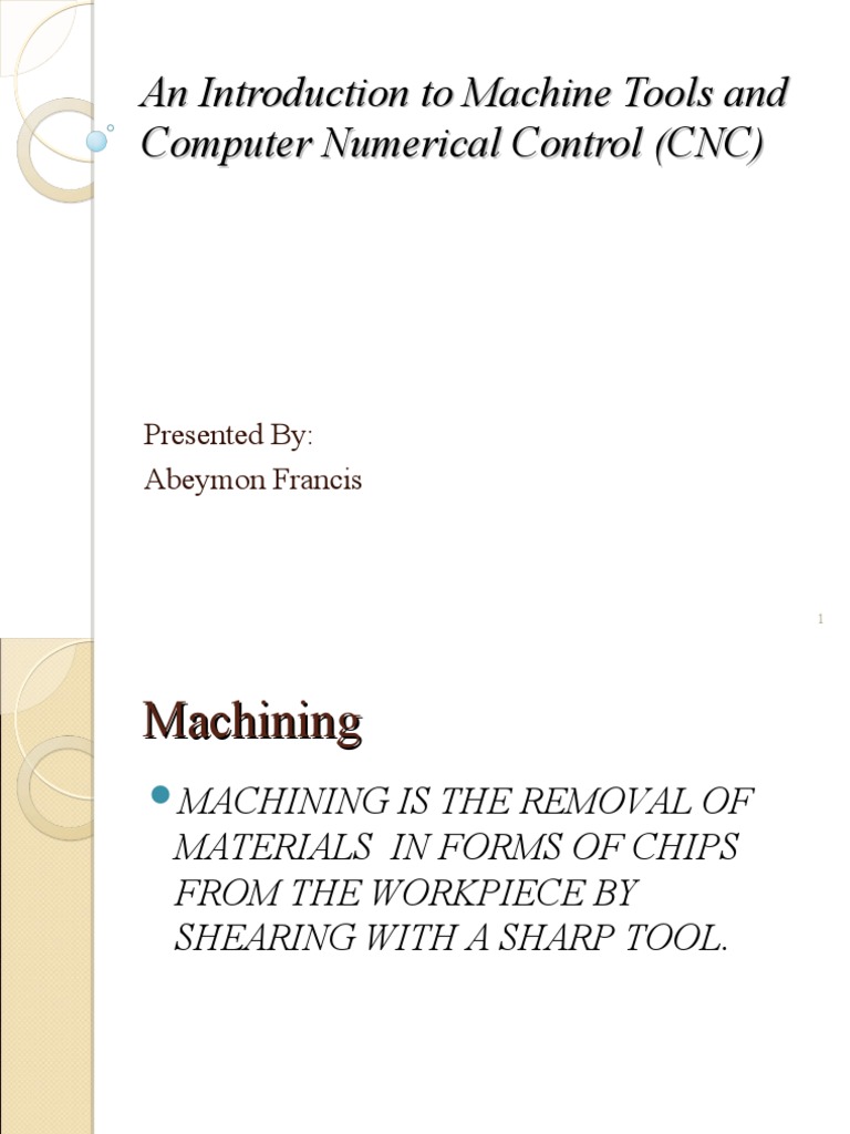 An Introduction To Machine Tools and Computer Numerical Control (CNC ...