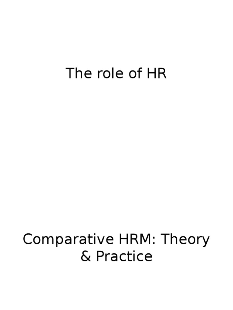 Comparative HRM Theory and Practice | Human Resource Management ...