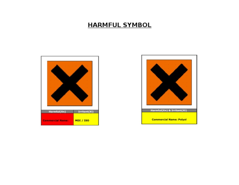 Harmful Symbol: Harmful (XN) Irritant (Xi) Harmful (XN) & Irritant (Xi ...