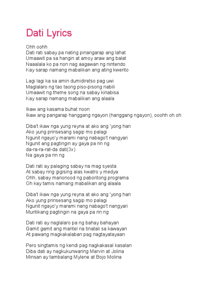 Dati Lyrics | PDF