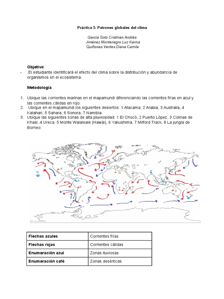 Práctica 3 - Patrones Globales Del Clima | PDF | Desierto | Clima