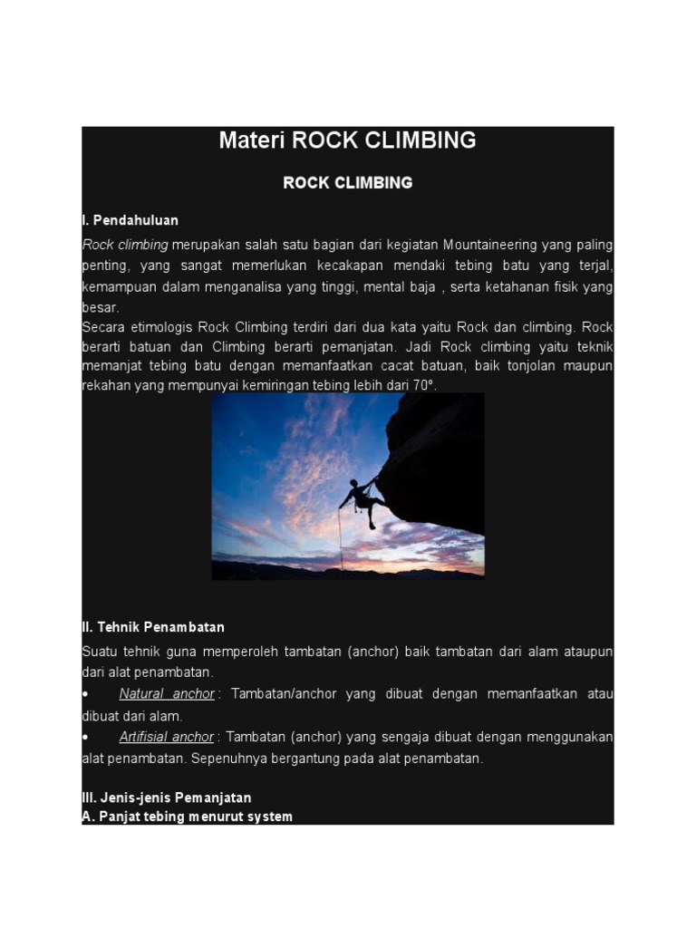 Panduan Lengkap Rock Climbing | PDF