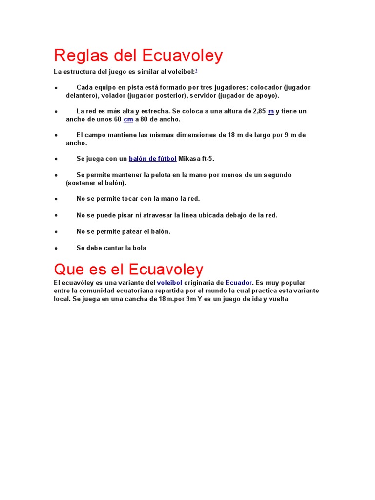 Reglas Del Ecuavoley | PDF