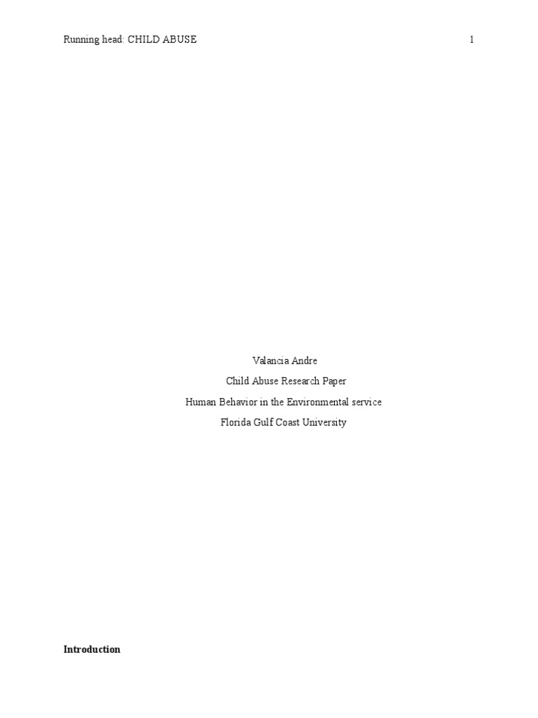 Child Abuse Outline | PDF | Child Neglect | Child Abuse