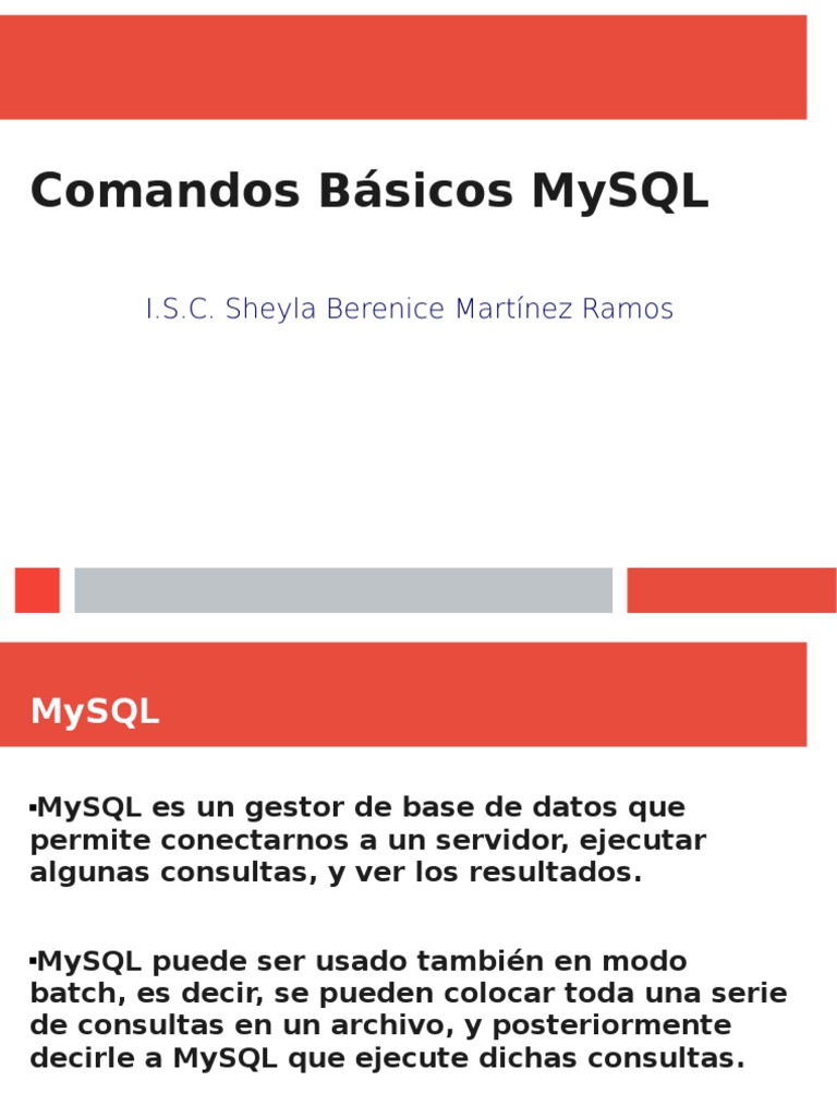 Comandos Mysql | SQL | Tabla (base de datos)