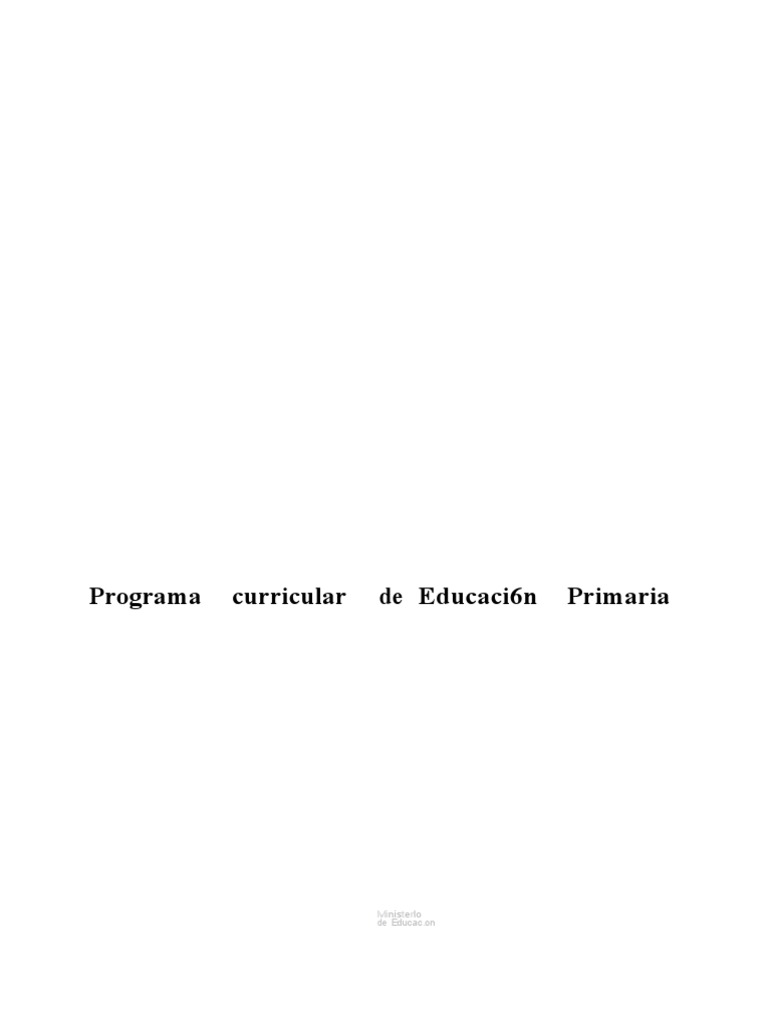 Programa Nivel Primaria Ebr | PDF | Moralidad | Educación primaria