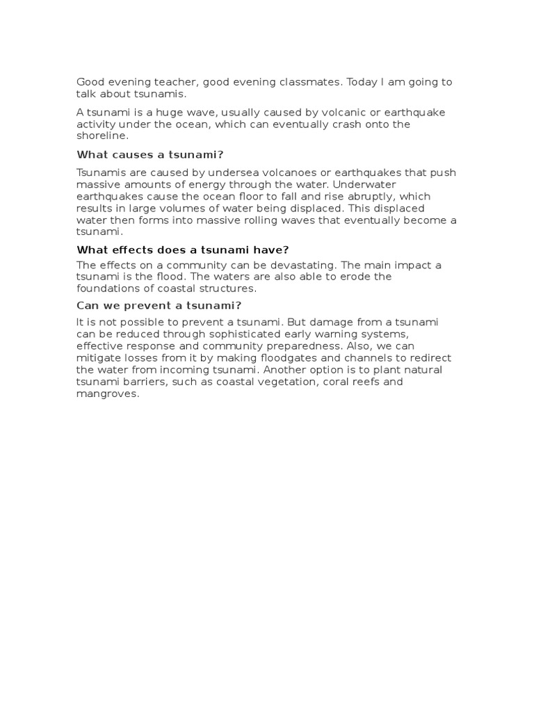 Understanding Tsunamis: Causes and Effects | PDF