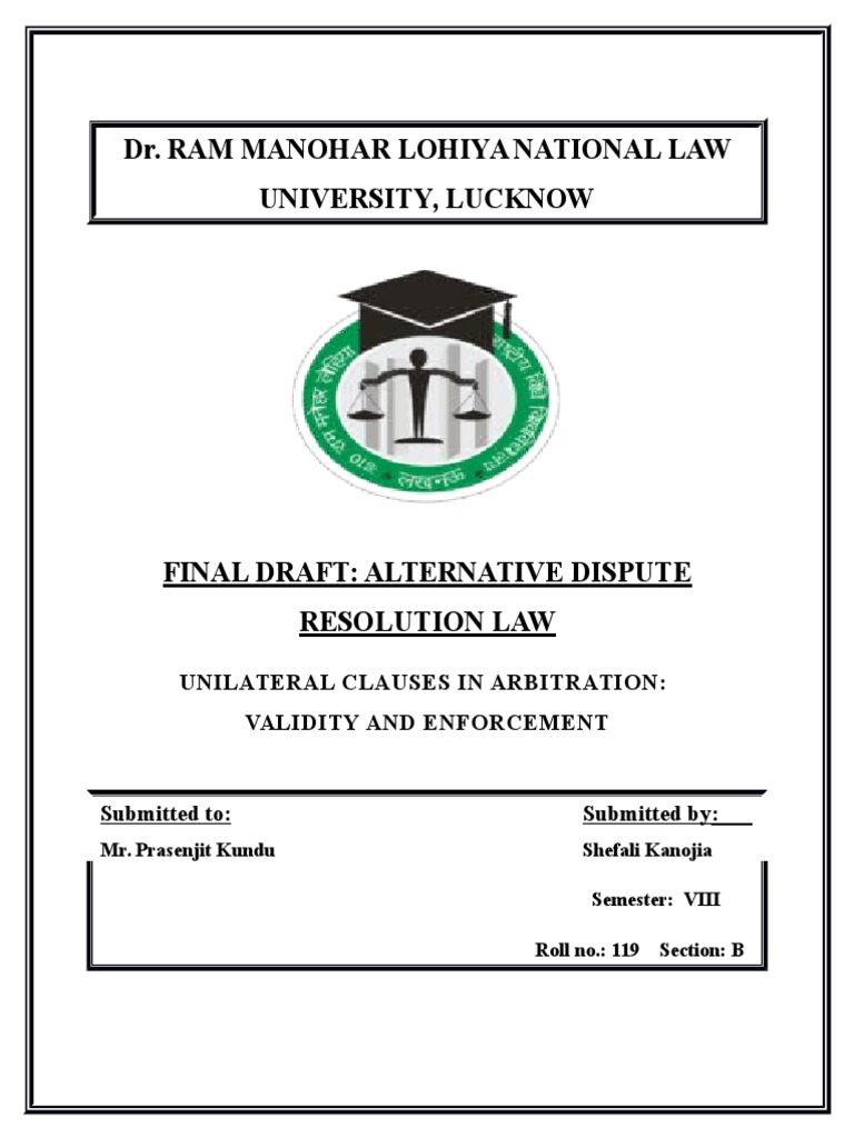 Law Students: Unilateral Clauses | PDF | Arbitration | Arbitration Clause