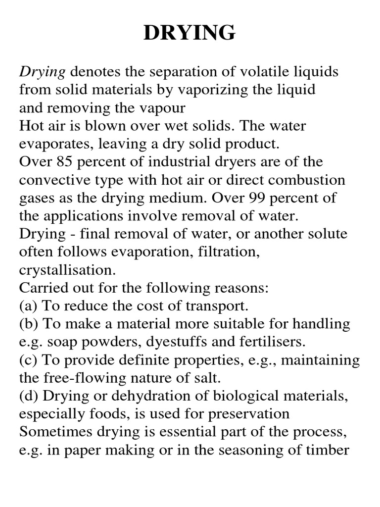 Drying Lecture Notes | PDF | Evaporation | Relative Humidity