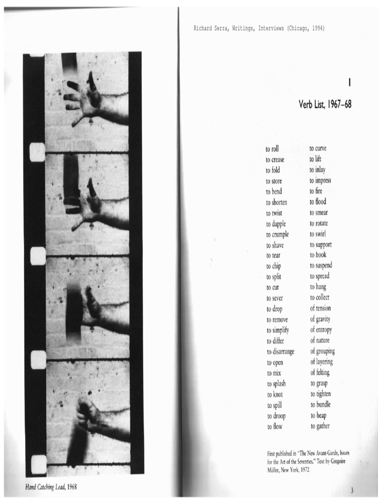 Verb List Richard Serra | PDF