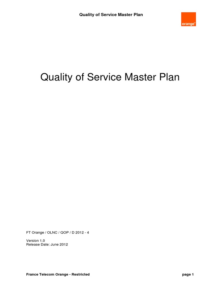 120714.QoS - Master - Plan - 2012 - v1 0 PDF | PDF | Business | Computers