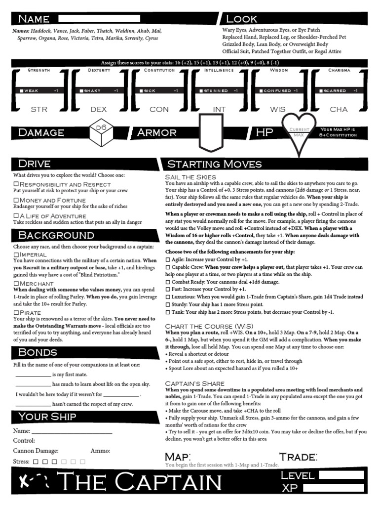 Inverse World Character Sheets | Download Free PDF | Luck | Armed Conflict
