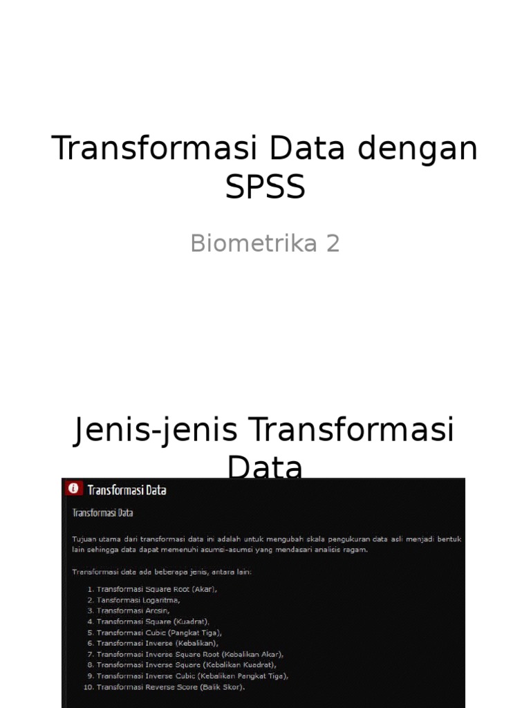Transformasi Data Dan Jenisnya | PDF